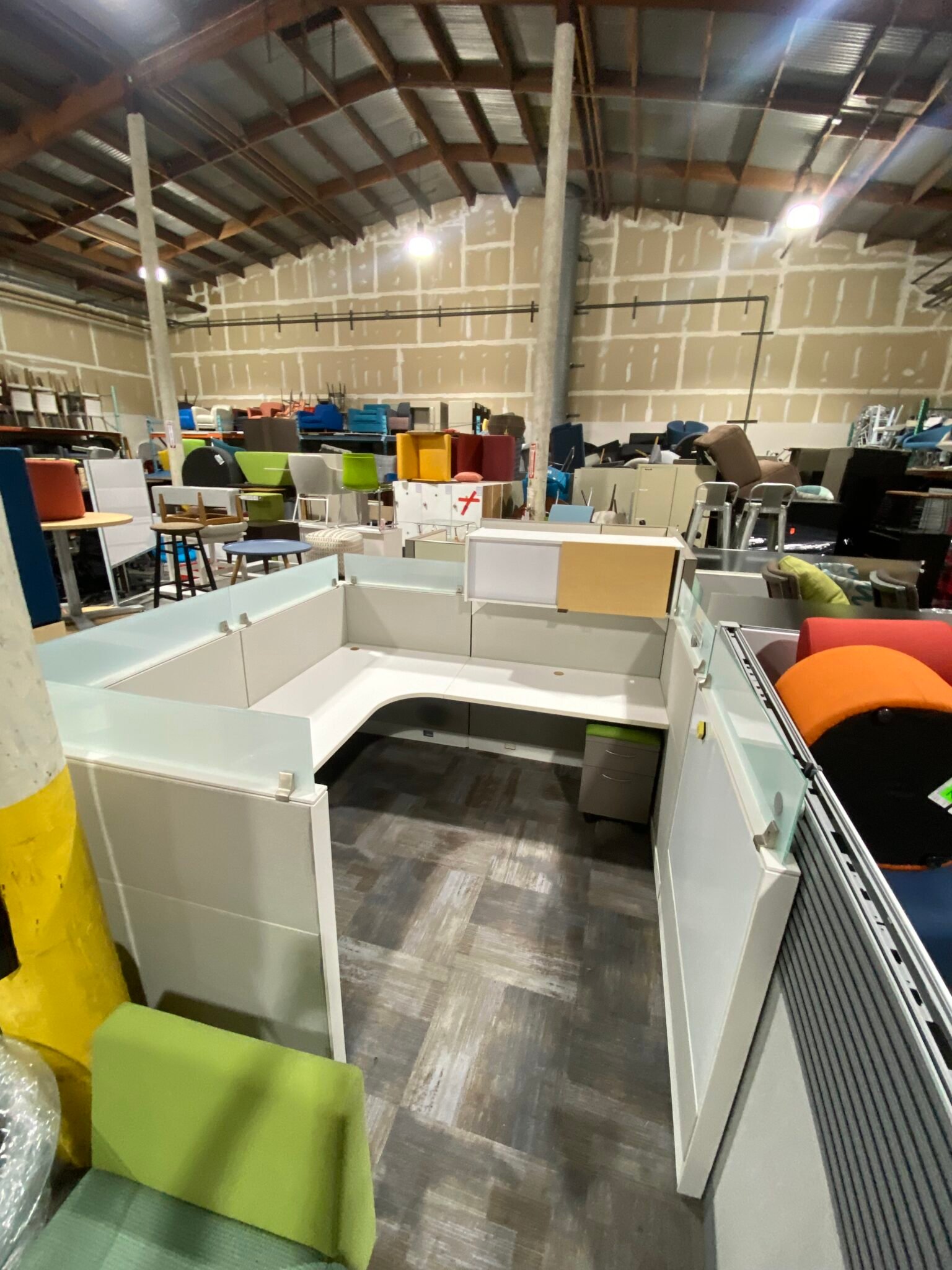 7' x 7' Allsteel cubicle with glass and overhead | Bay 2 Bay Office ...